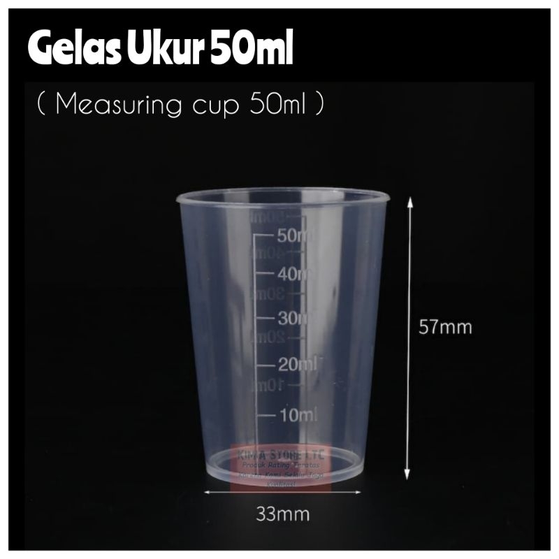 Jual GELAS TAKAR 50ML / GELAS UKUR 50ML ( TAKARAN 50ML ) / MEASURING ...