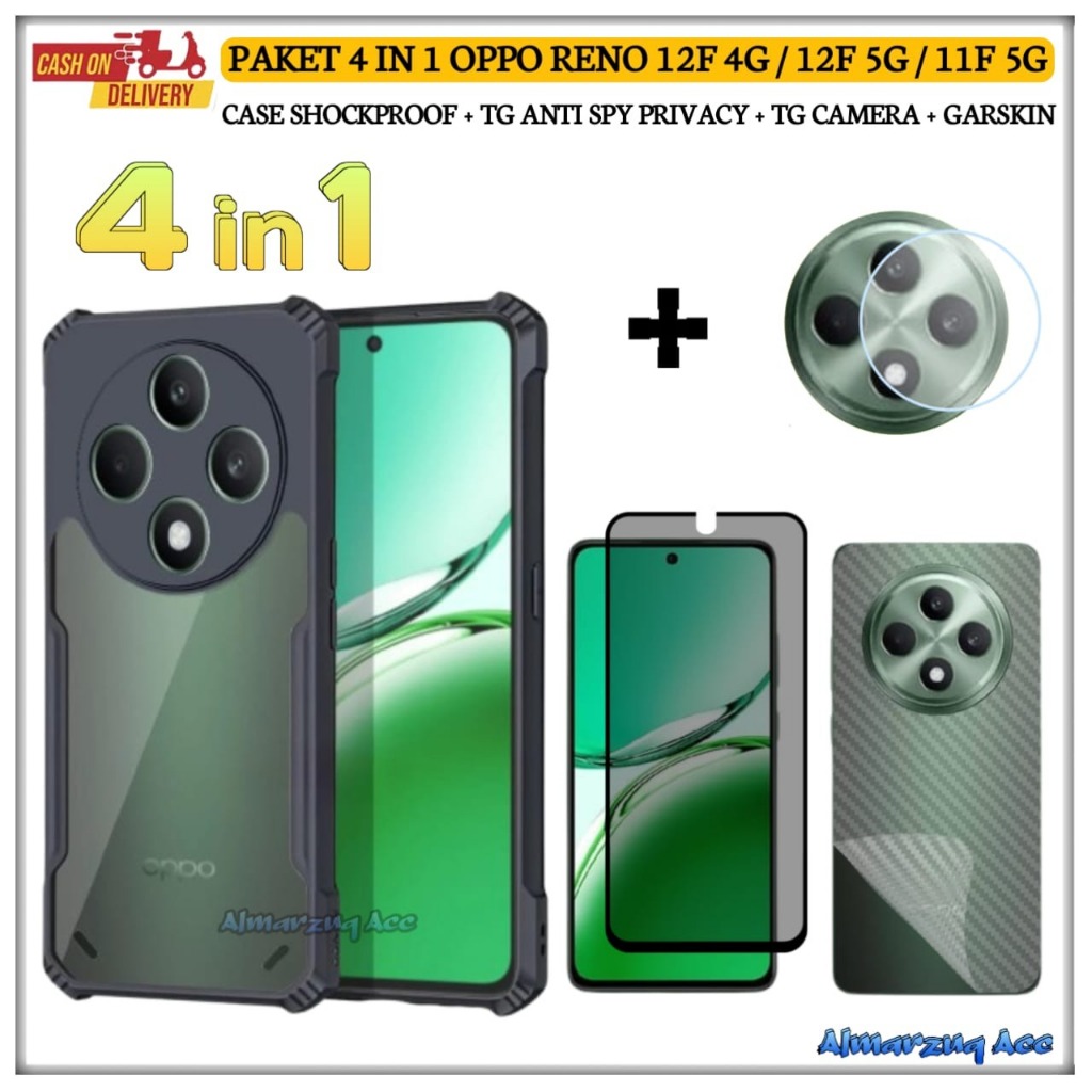 Jual Paket 4 in 1 Case Oppo Reno 12F 4G 12F 5G 11F 5G Softcase Tempered ...