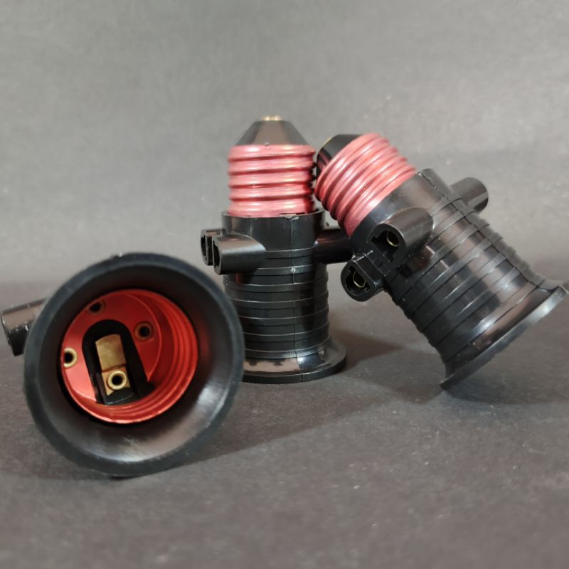 Jual Fitting Kombinasi Hitam | Fitting Lampu + Colokan 2 Arah E27 ...