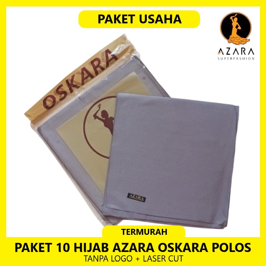 Jual 10 Pcs Hijab Segi Empat Polos Oskara Premium Polos Laser Cut Azara ...
