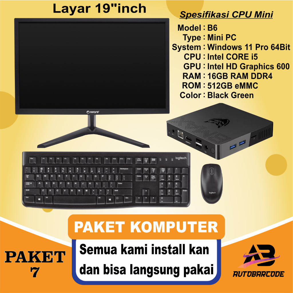 Jual ( PAKET 7 ) Paket Komputer Lengkap Windows Full Set Komplit Kantor ...