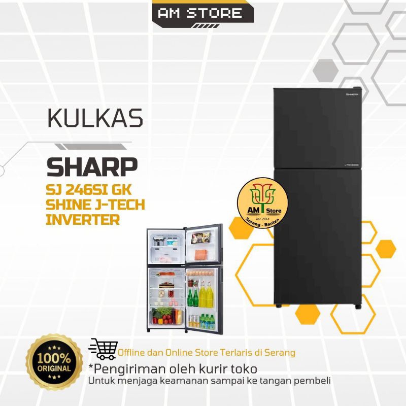 Jual Kulkas Sharp Shine J-Tech Inverter 2 Pintu SJ 246SI GK | Shopee Indonesia