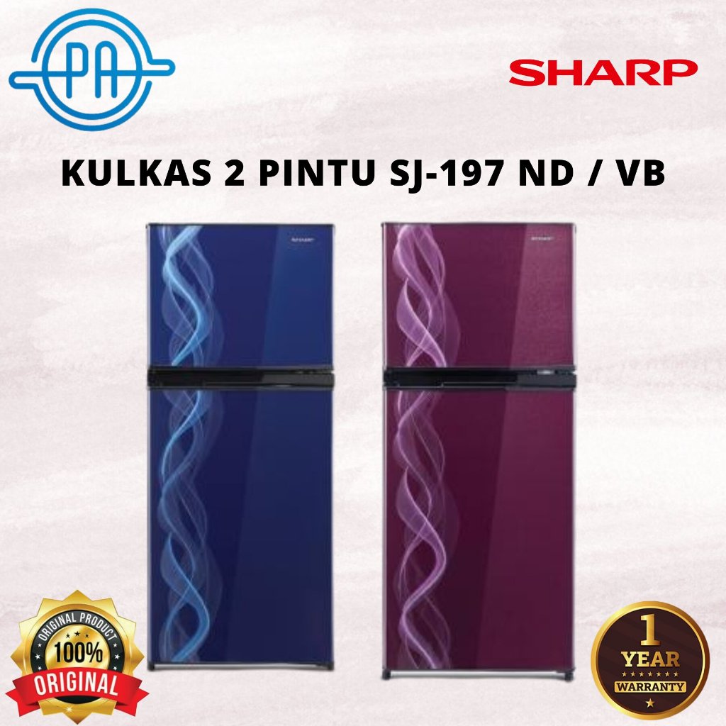 Jual KULKAS SHARP 2 PINTU SJ-197 ND-VB / SJ 197 ND / VB 197ND / 197VB ...