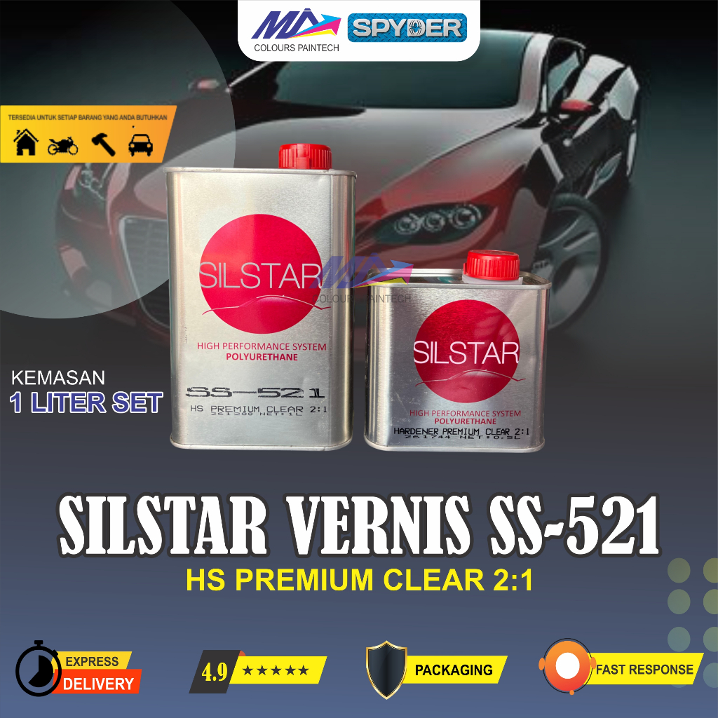 Jual SPIDER SILSTAR VERNIS SS-521 HS PREMIUM CLEAR 2:1 1 LITER [LUAR ...