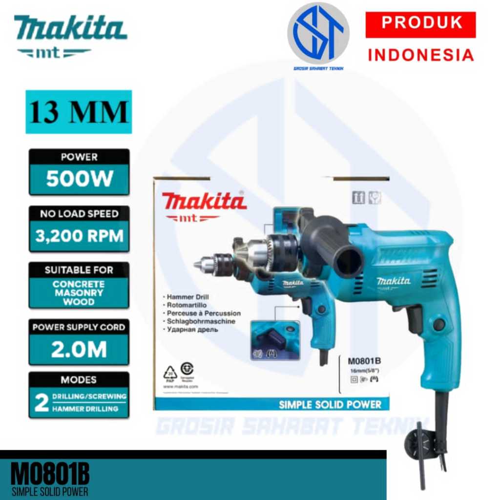 Jual MESIN BOR BETON MAKITA M0801B M 0801B BOR TANGAN M0801B | Shopee Indonesia