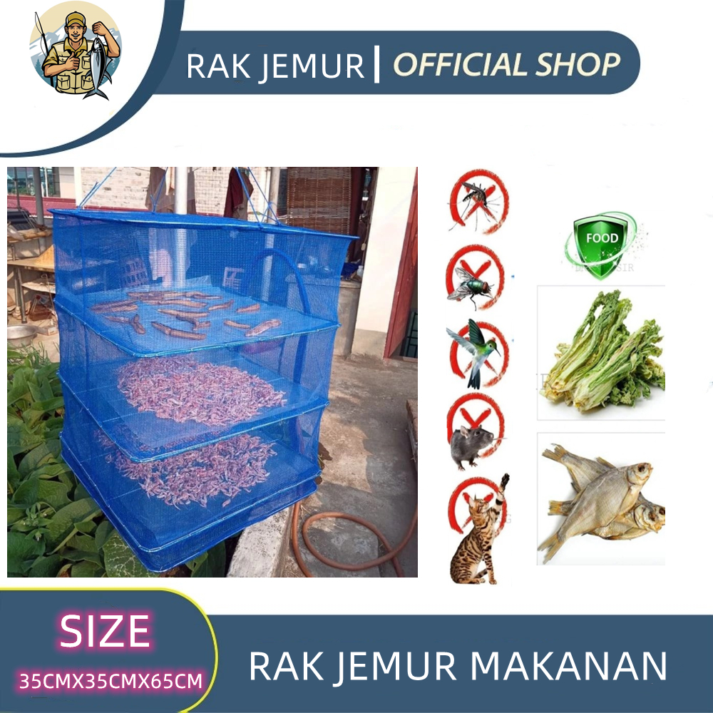 Jual Rak Jemur Makanan Dyring Mesh Net 3 Layer Jaring Ikan Jaring ...