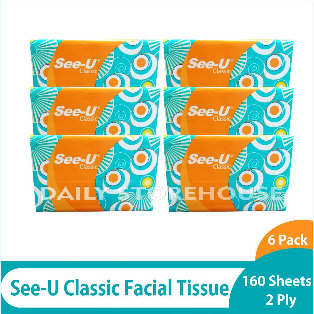 Jual Paket 6 Pack Tissue Facial See-U Classic 160 Sheets 2 Ply | Shopee ...