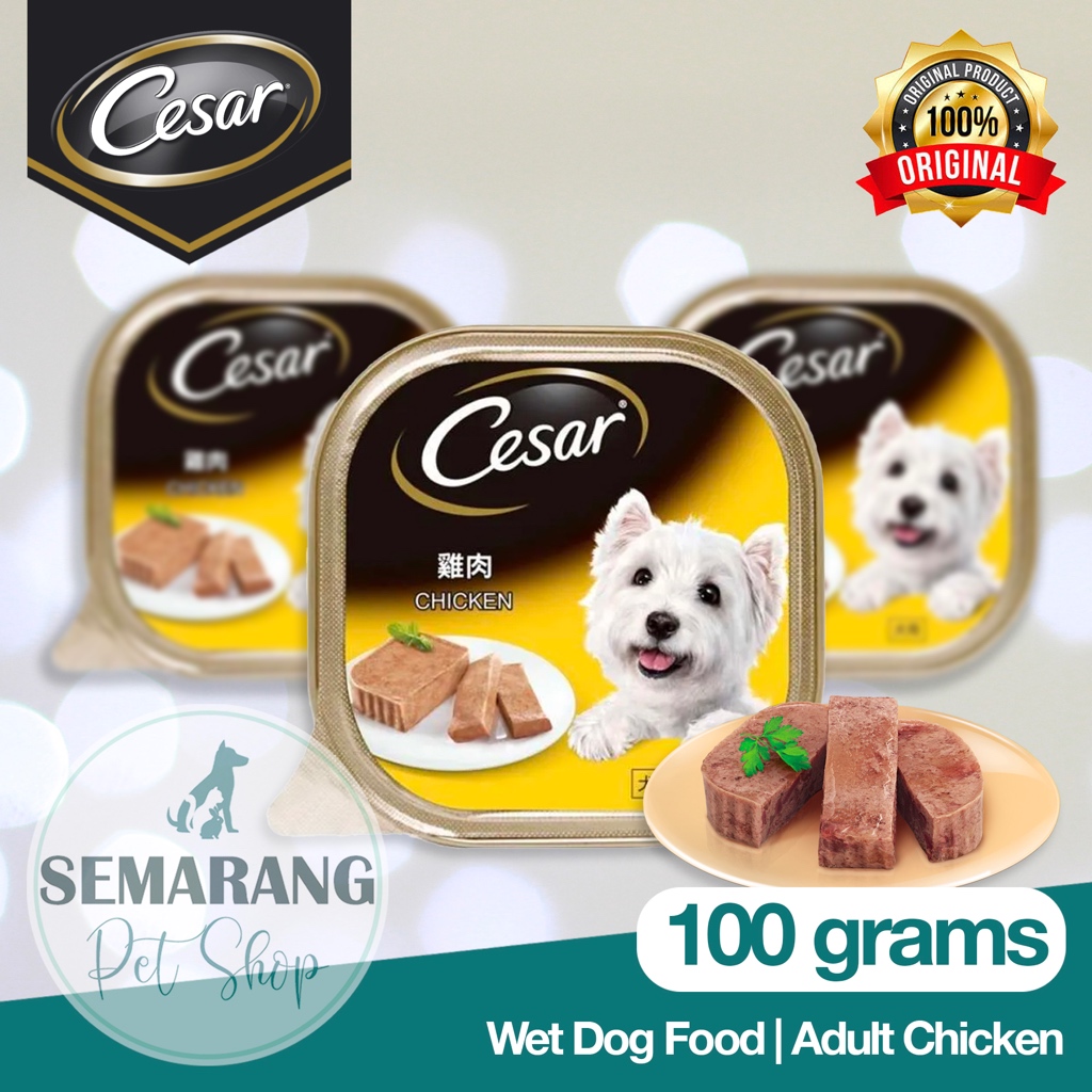 Jual Wet Dog Food CESAR Chicken 100gr | Makanan Basah Anjing Kornet ...