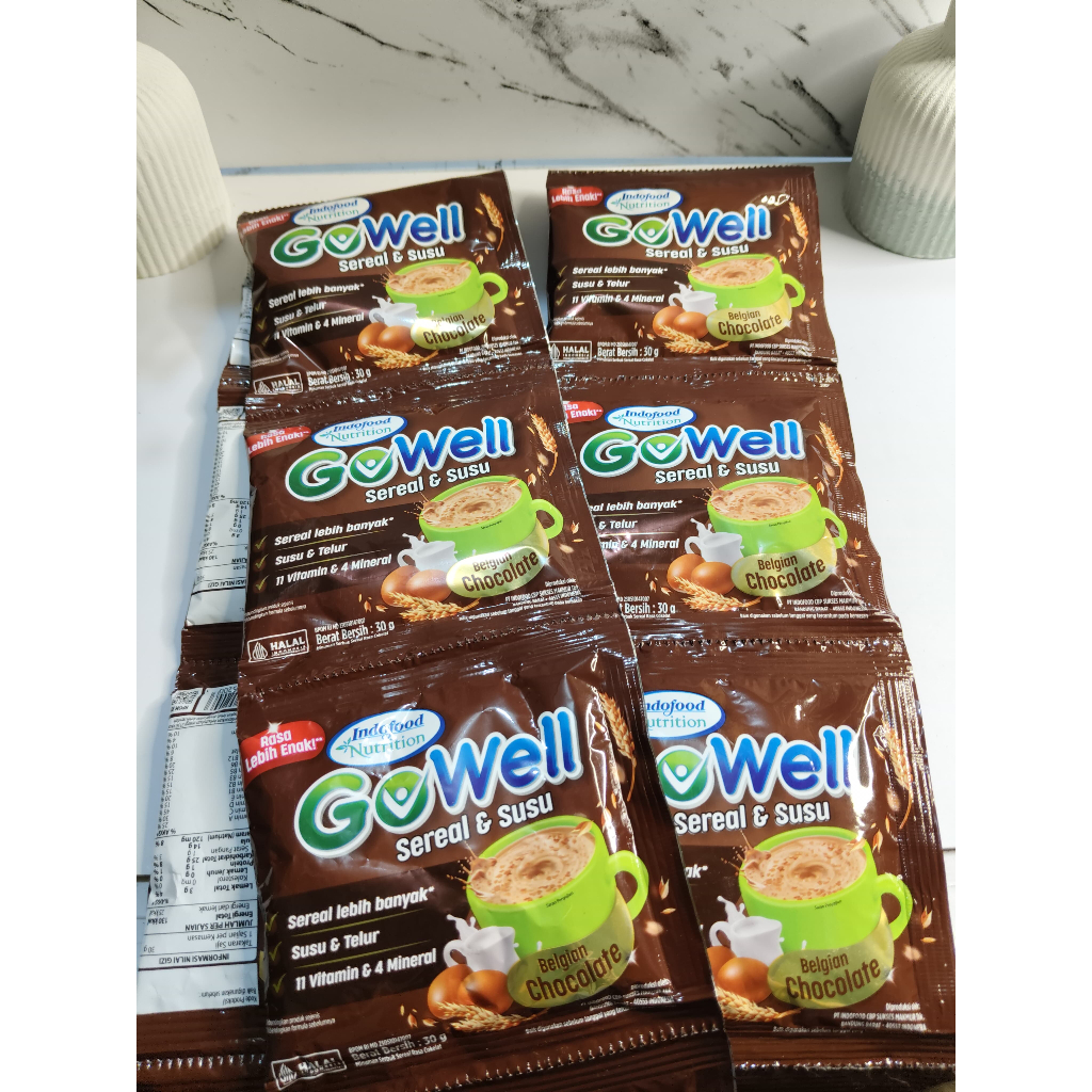 Jual Go Well Sereal Saset ( 10pc / 1 Renceng ) 3 varian coklat, vanila ...