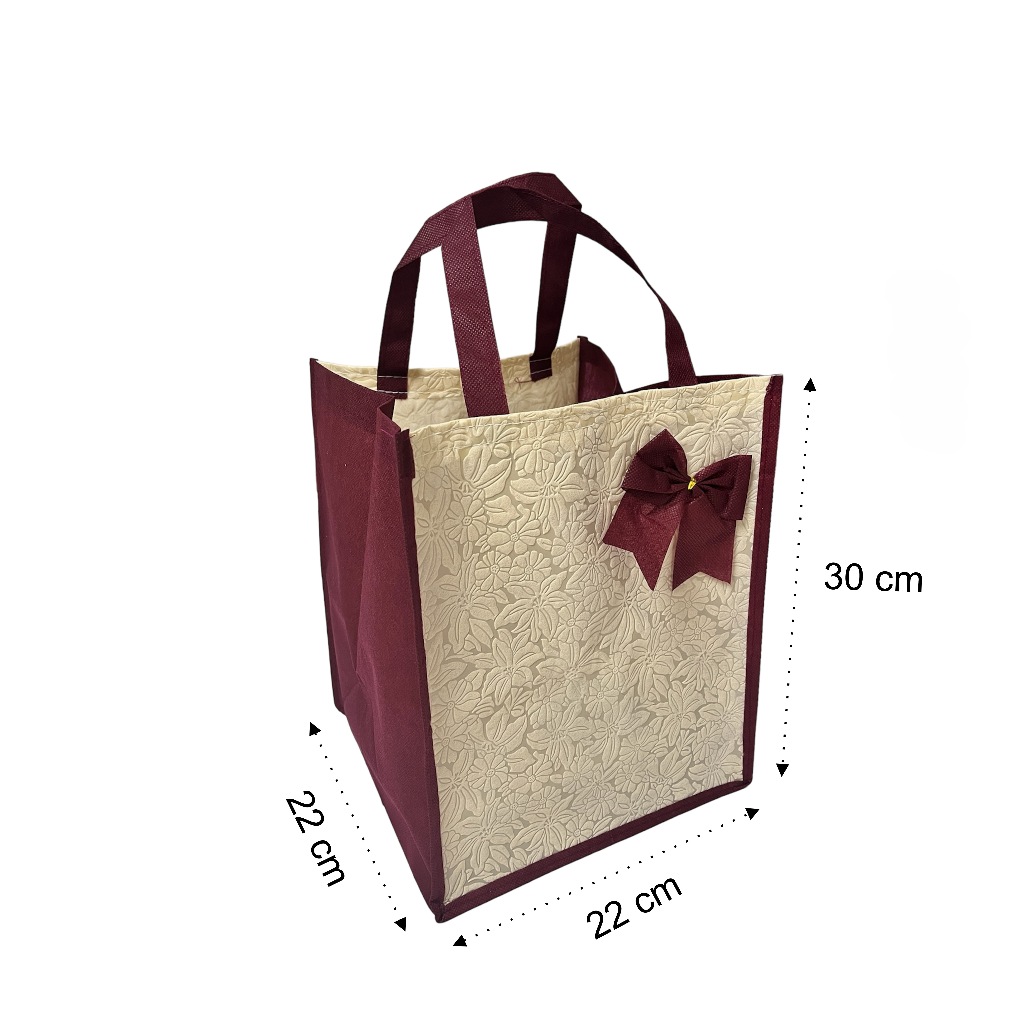 Jual (60 Pcs) Tas Hajatan Embos Pita 22x22 Tinggi 30 cm / Tas Berkat ...