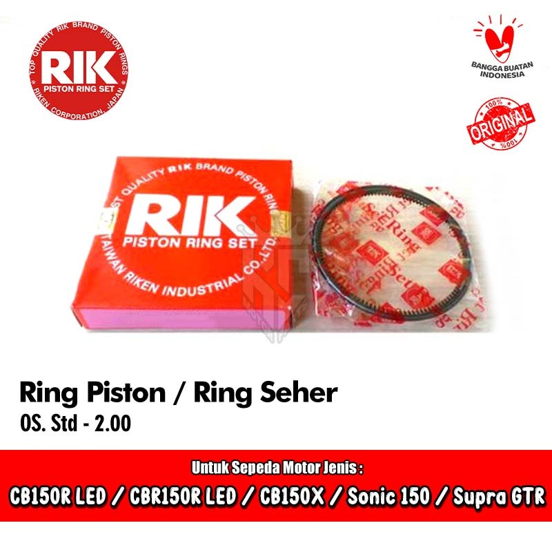 Jual Ring Piston Seher Riken RIK CB150R CB CBR 150 R X New LED Sonic ...