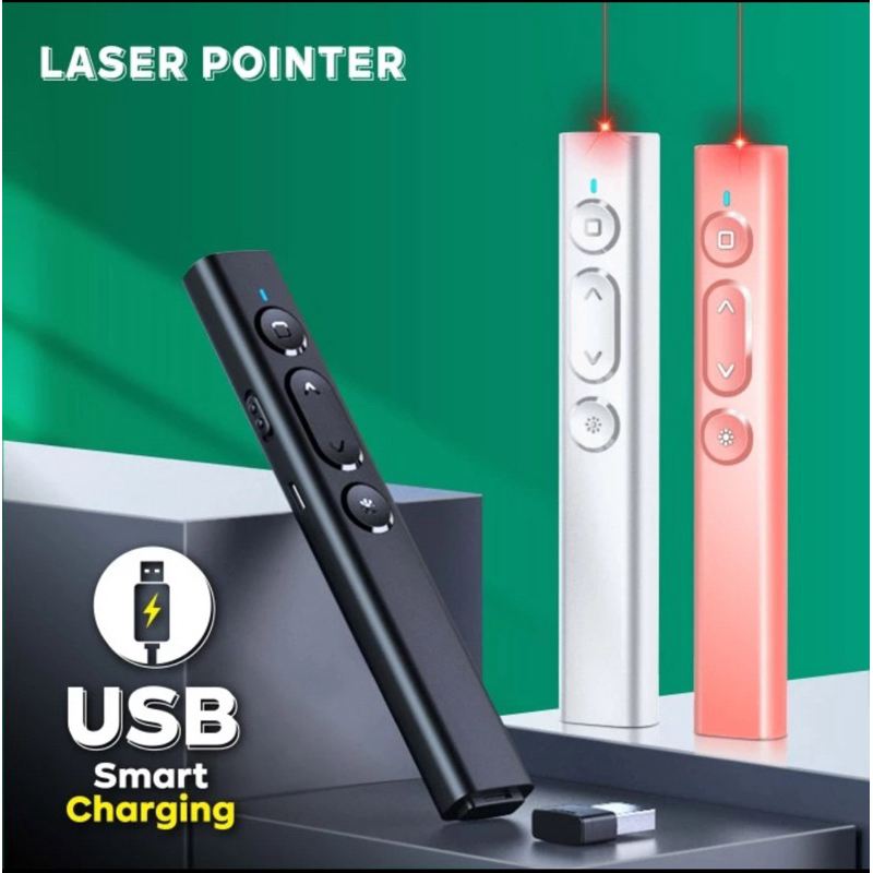 Jual Laser Pointer 3 Warna Black White Orange 2.4ghz Smart Charging ...