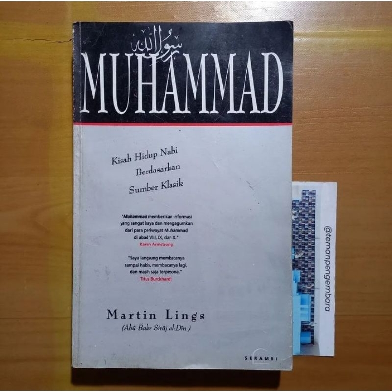 Jual Buku MUHAMMAD Kisah Hidup Nabi Berdasarkan Sumber Klasik | Shopee Indonesia