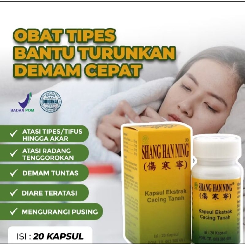 Jual Shang Han Ning 20 kapsul ekstrak cacing tanah obat typus tipes ...