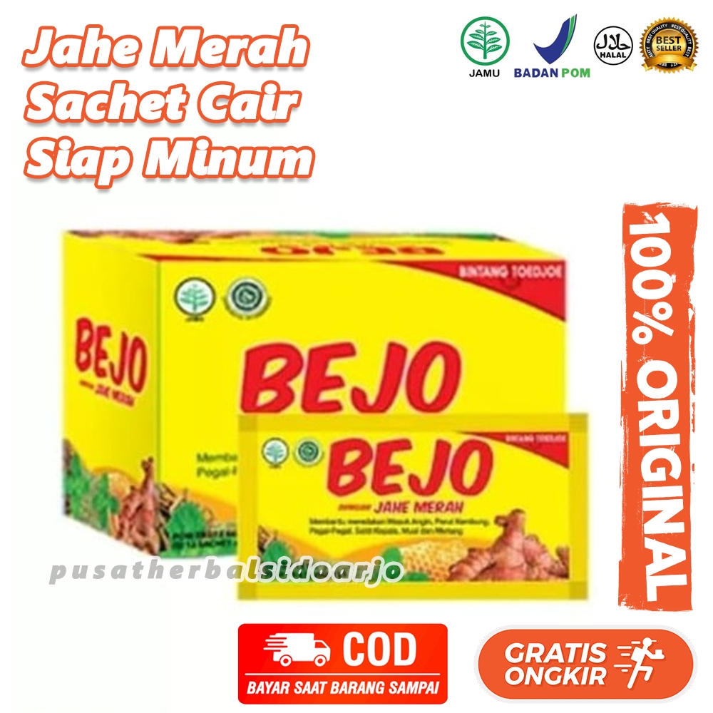 Jual Bejo Herbal Jahe Merah 12 Sachet Cair Siap Minum Meredakan Masuk ...