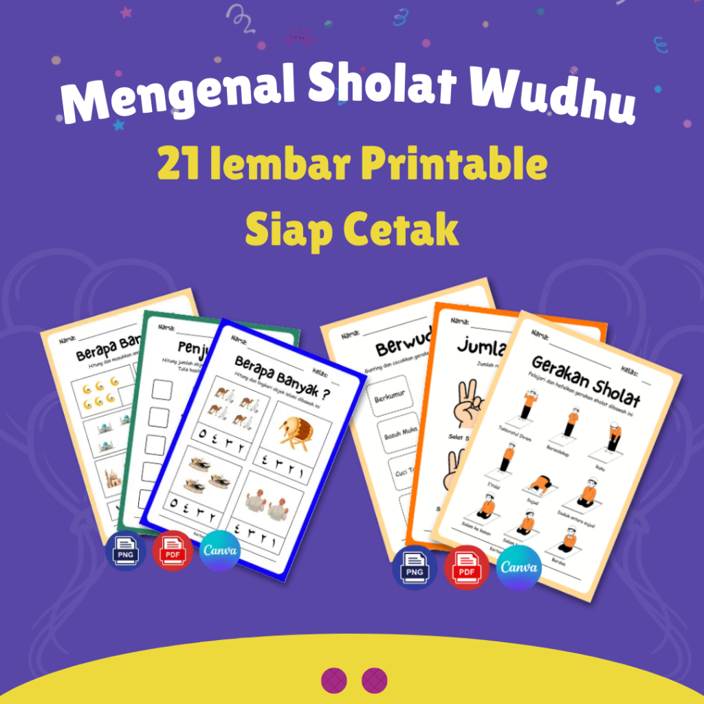 Jual Mengenal SHOLAT DAN WUDHU Worksheet 21 Lembar Aktivitas Anak ...