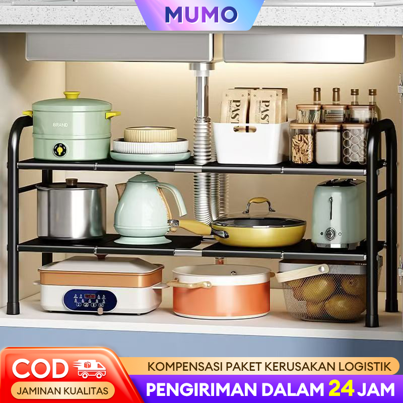 Jual Rak Bawah Wastafel Rak Penyimpanan Dapur Flexible Rak Dapur 2 ...