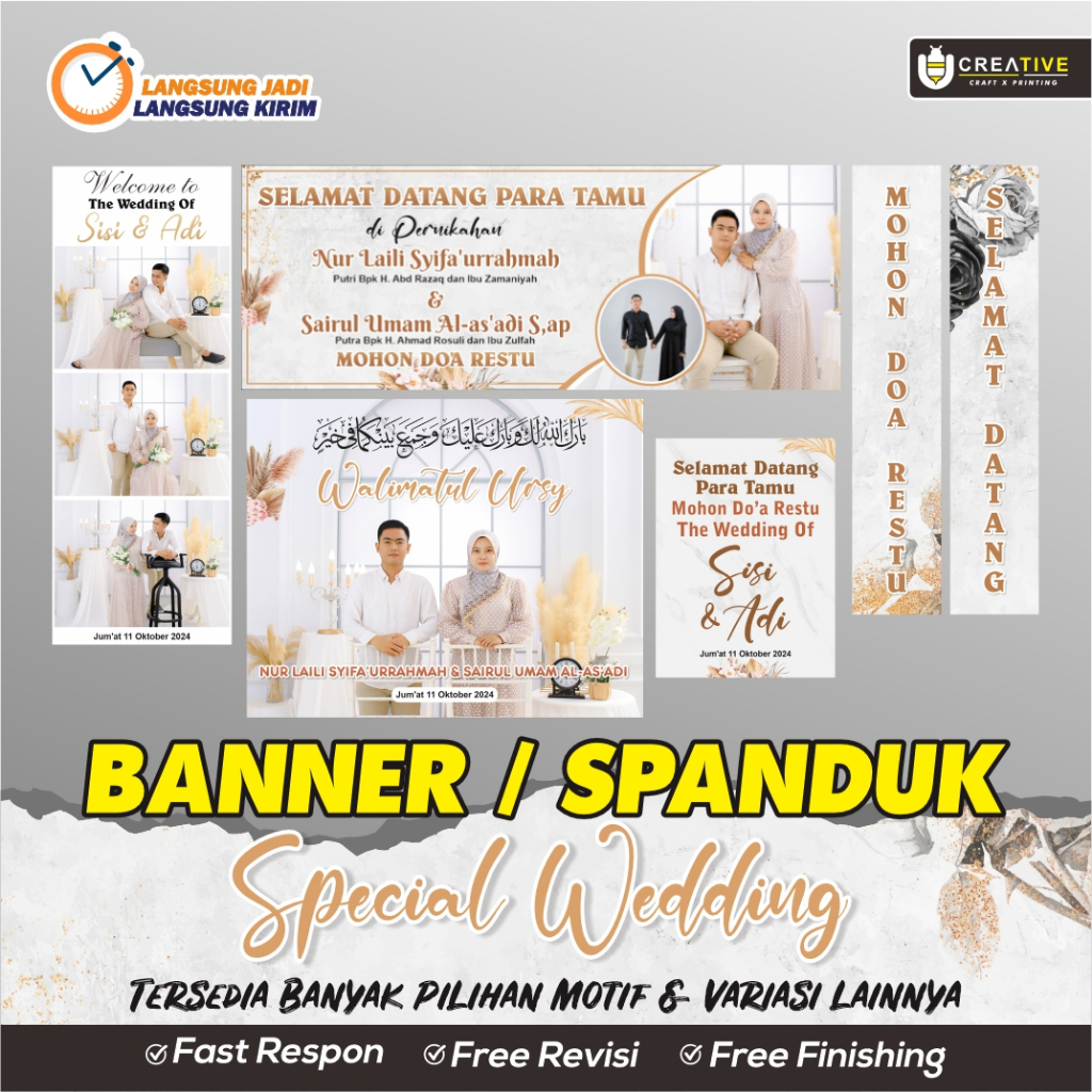 Jual Paket Banner / Spanduk Wedding / Nikah (Langsung Jadi, Langsung ...