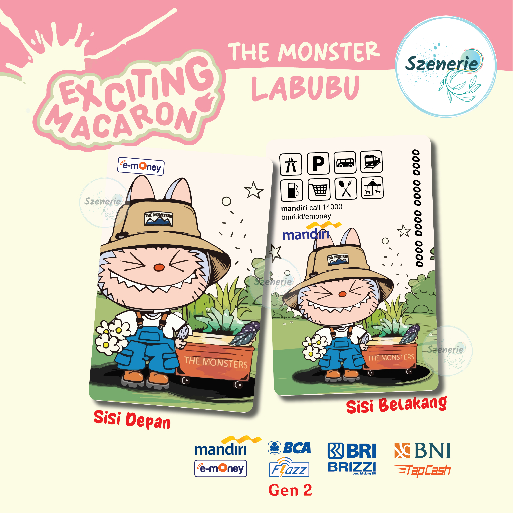 Jual Kartu Emoney Flazz gen 2 Labubu Monsters Macaron MANDIRI BCA BNI ...
