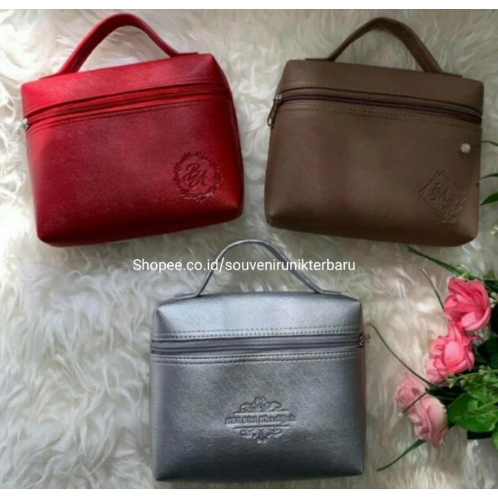 Jual Souvenir Pouch Handbag Custom Emboss Unik Pesta Pernikahan Dompet ...