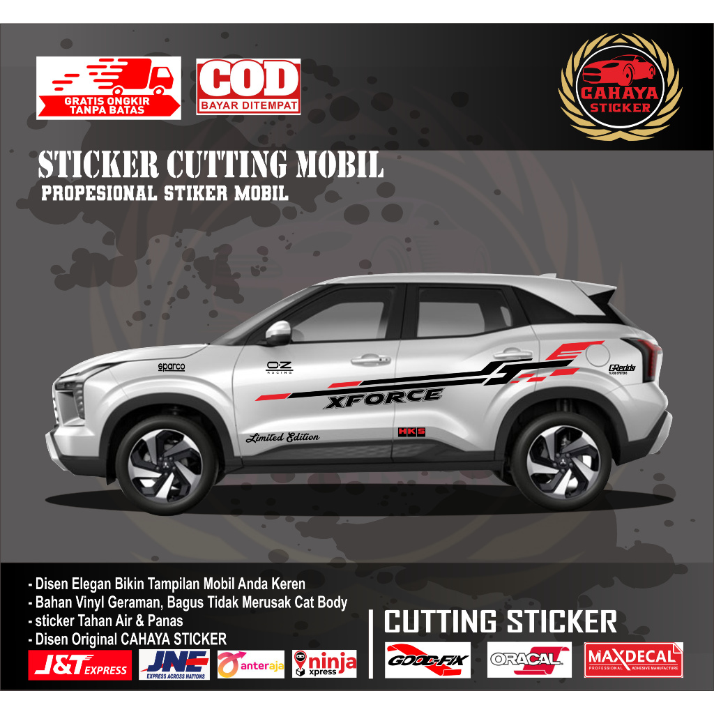 Jual sticker mobil xforce sticker mobil mitsubishi sforce sticker lis ...