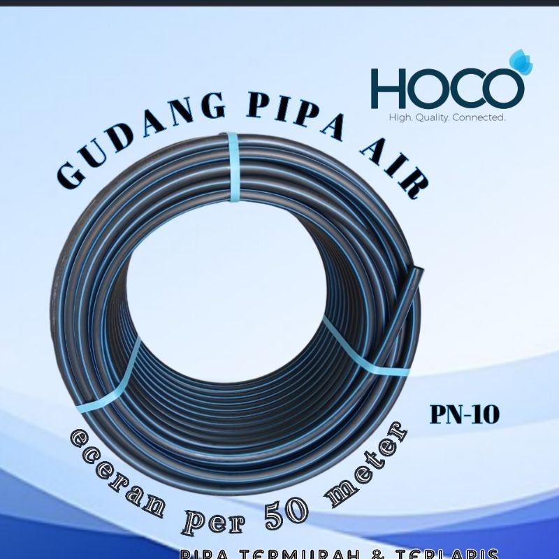 Jual pipa hdpe selang air ukuran 1/2 inch pn 10 per 50 meter | Shopee ...