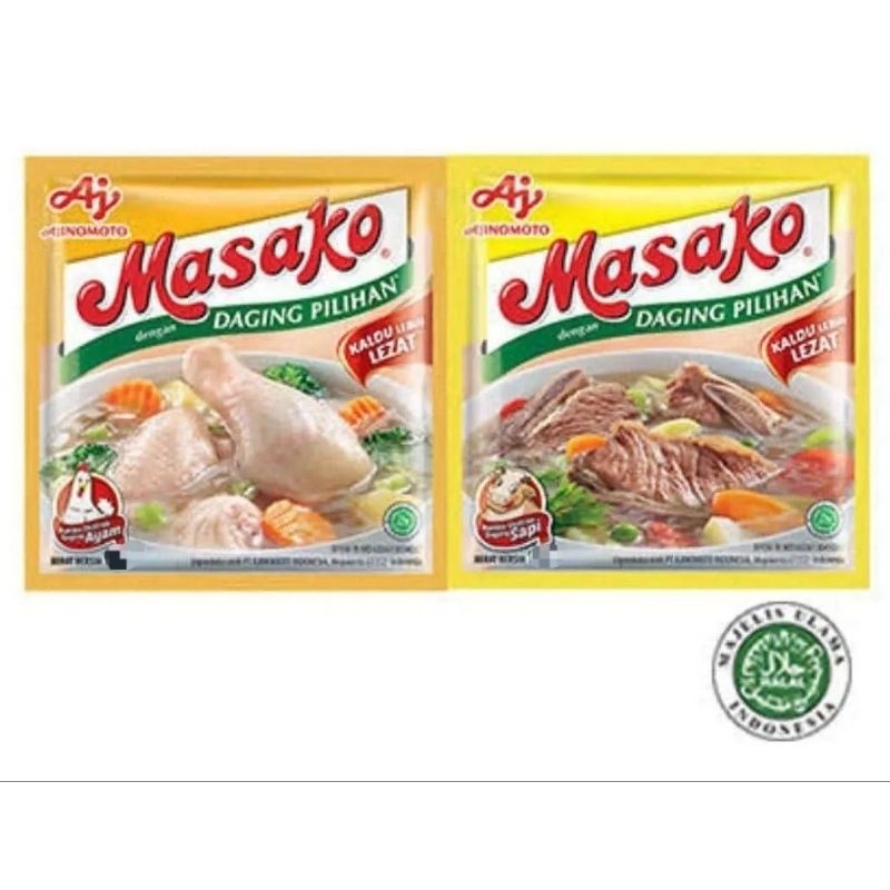 Jual [ 1rtg isi 12pcs ] MASAKO kaldu ayam & sapi uk 8,5gr rencengan ...