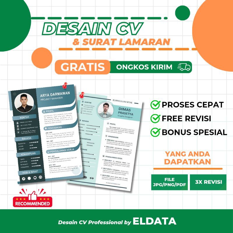 Jual Jasa Pembuatan CV dan Surat Lamaran Kerja | Desain CV Curriculum Vitae | Resume | Shopee ...