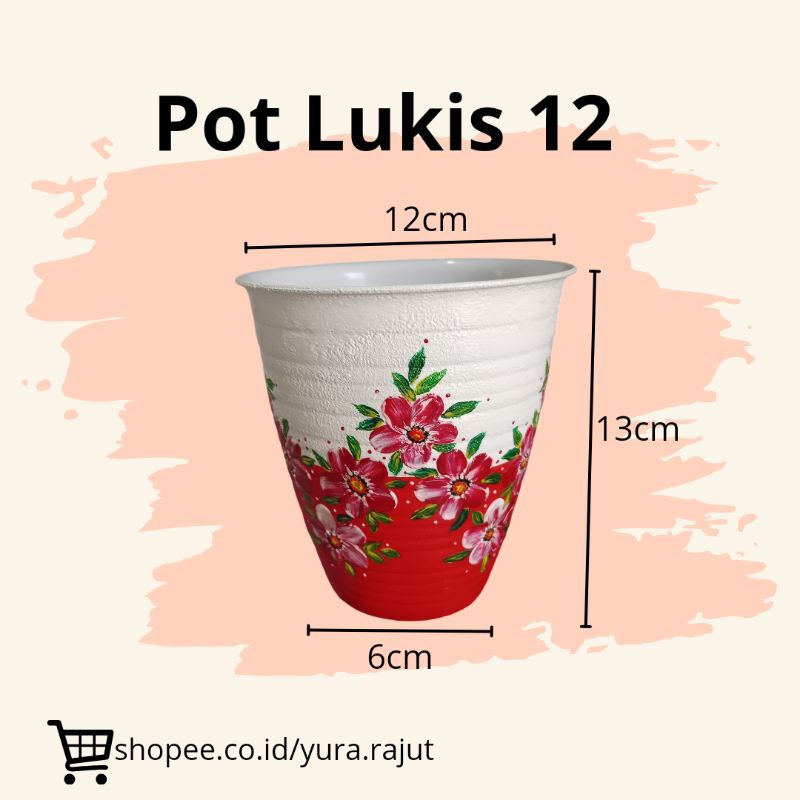 Jual Pot plastik lukis handmade - pot bunga/tanaman hias lukis souvenir ...