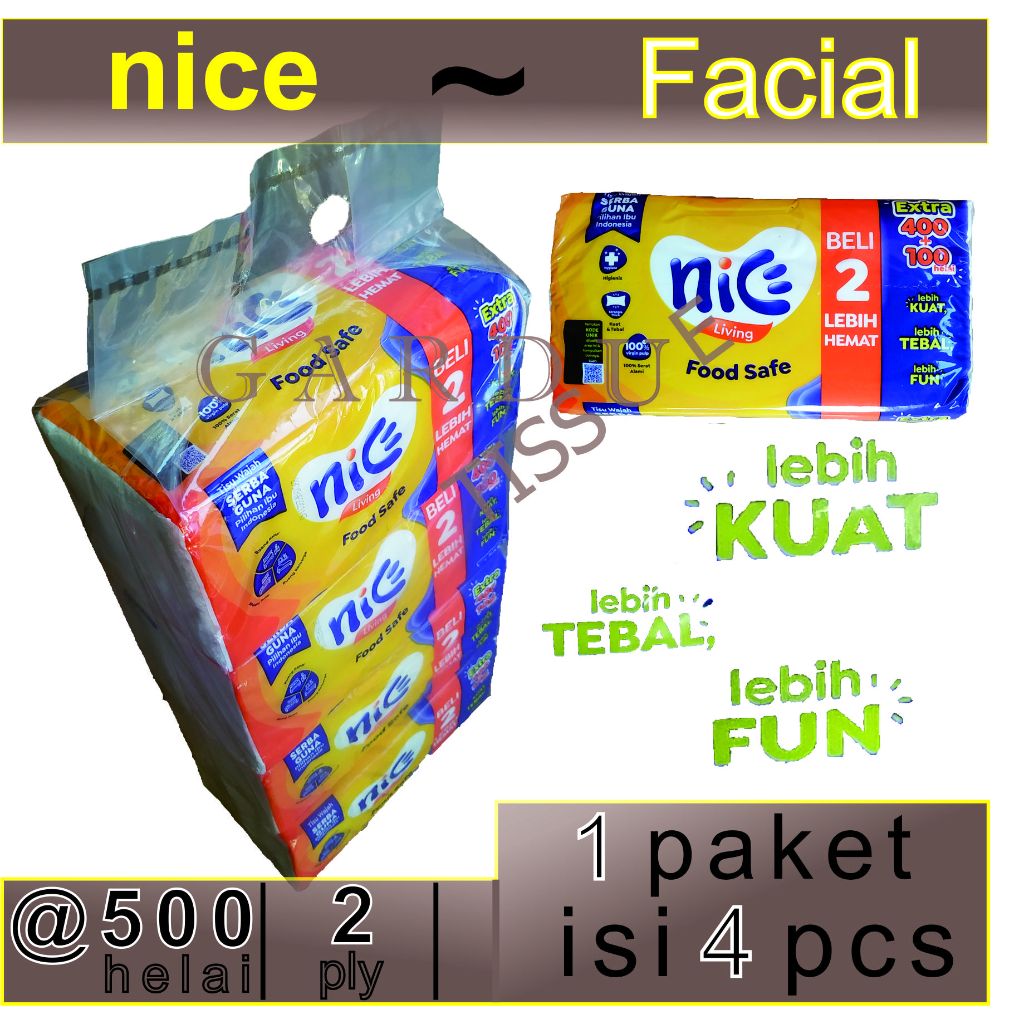 Jual Tisu Nice 250's atau 500helai (Satuan & Pack) | Shopee Indonesia