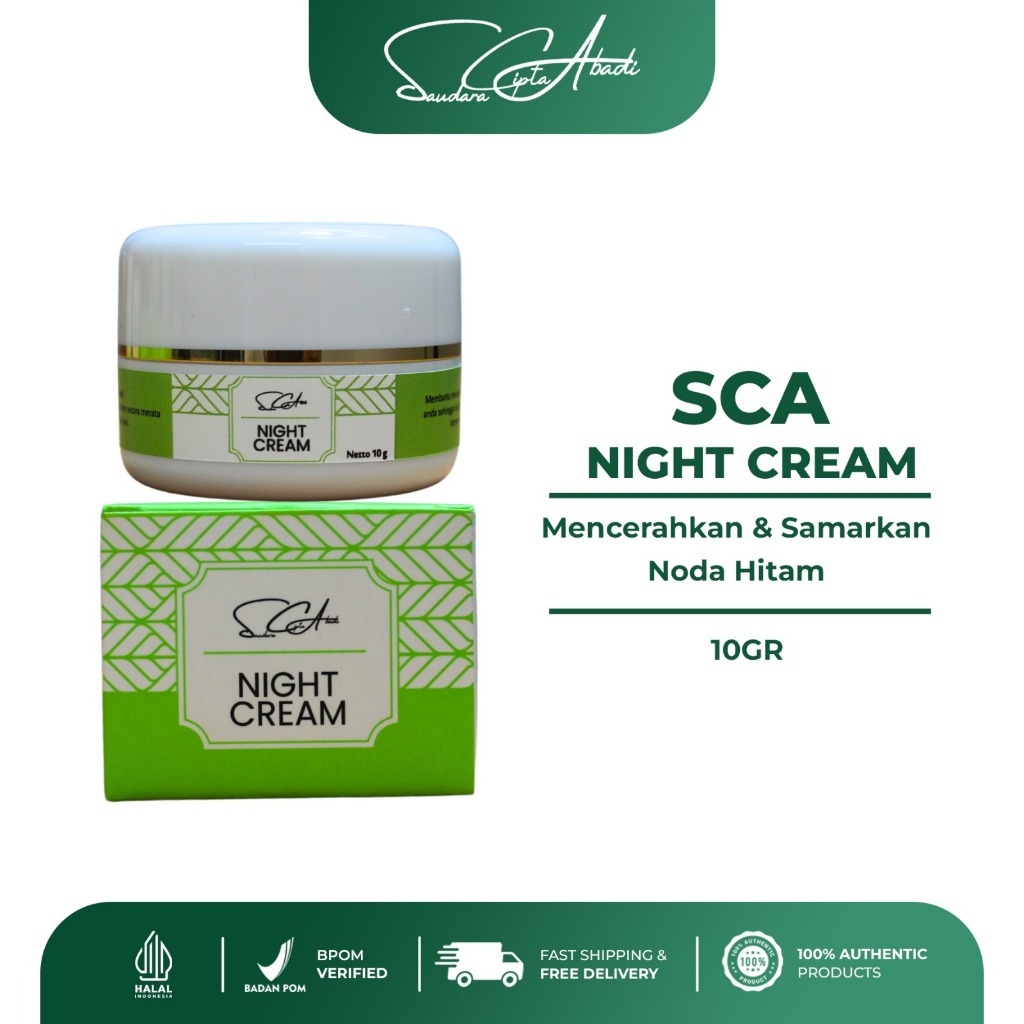 Jual SCA Night Cream 10gr - Night Cream SCA Whitening Krim Malam Untuk ...