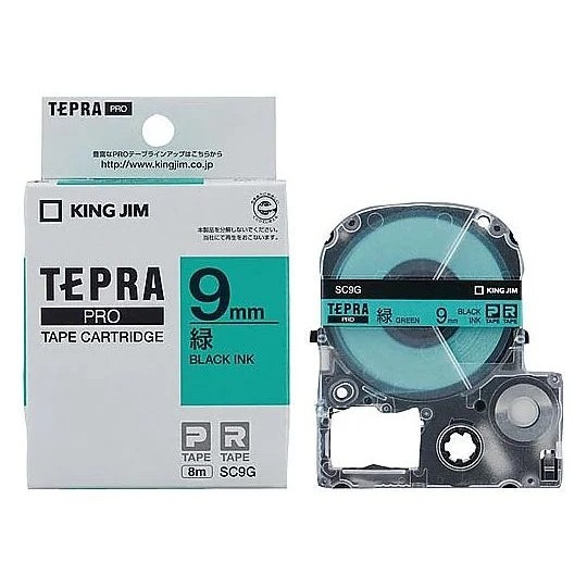 Jual King Jim SC9G Tepra PRO Tape, Pastel Green Label, Black Text 9mm ...