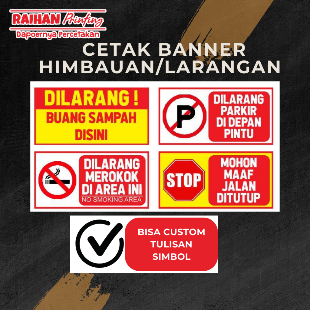 Jual CETAK BANNER HIMBAUAN ATAU LARANGAN DILARANG PARKIR, DILARANG ...