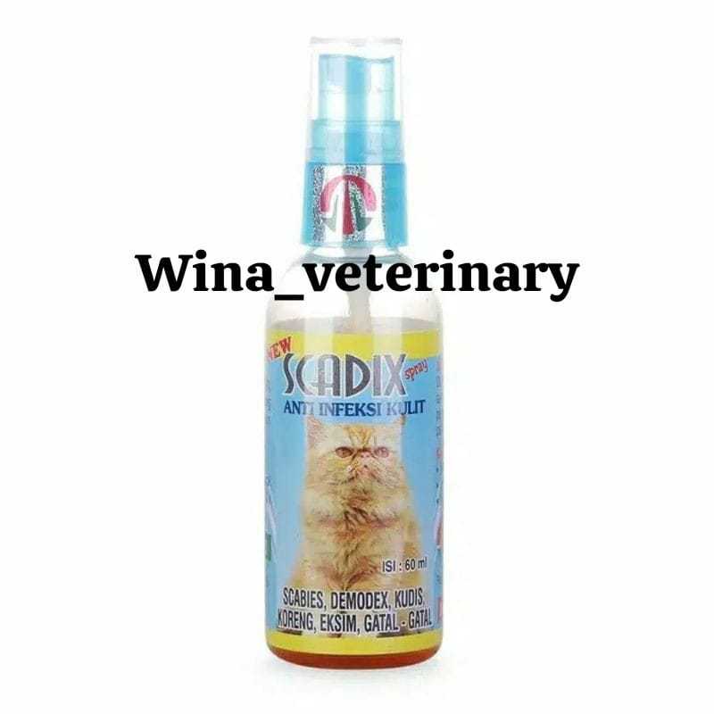 Jual Scadix Cat spray 60ml Anti infeksi kulit, scabies, demodex, kudix ...