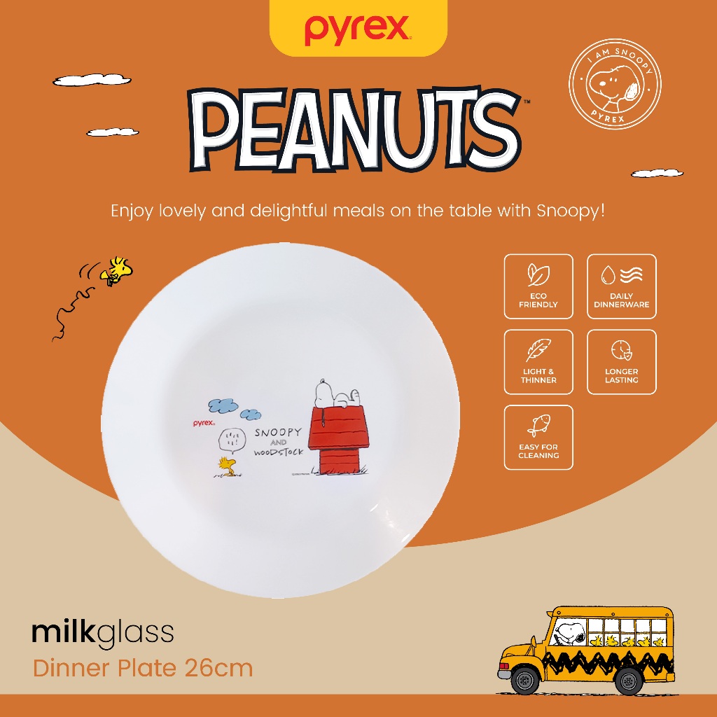 Jual Pyrex Snoopy Dinner Plate & Bowl / Piring dan Mangkok Makan ...