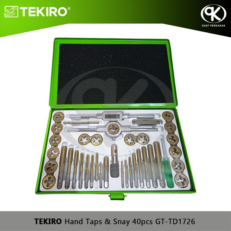 Jual Hand Taps & Dies Set 40pcs TEKIRO Mata Senai Snay GT-TD1726 ...