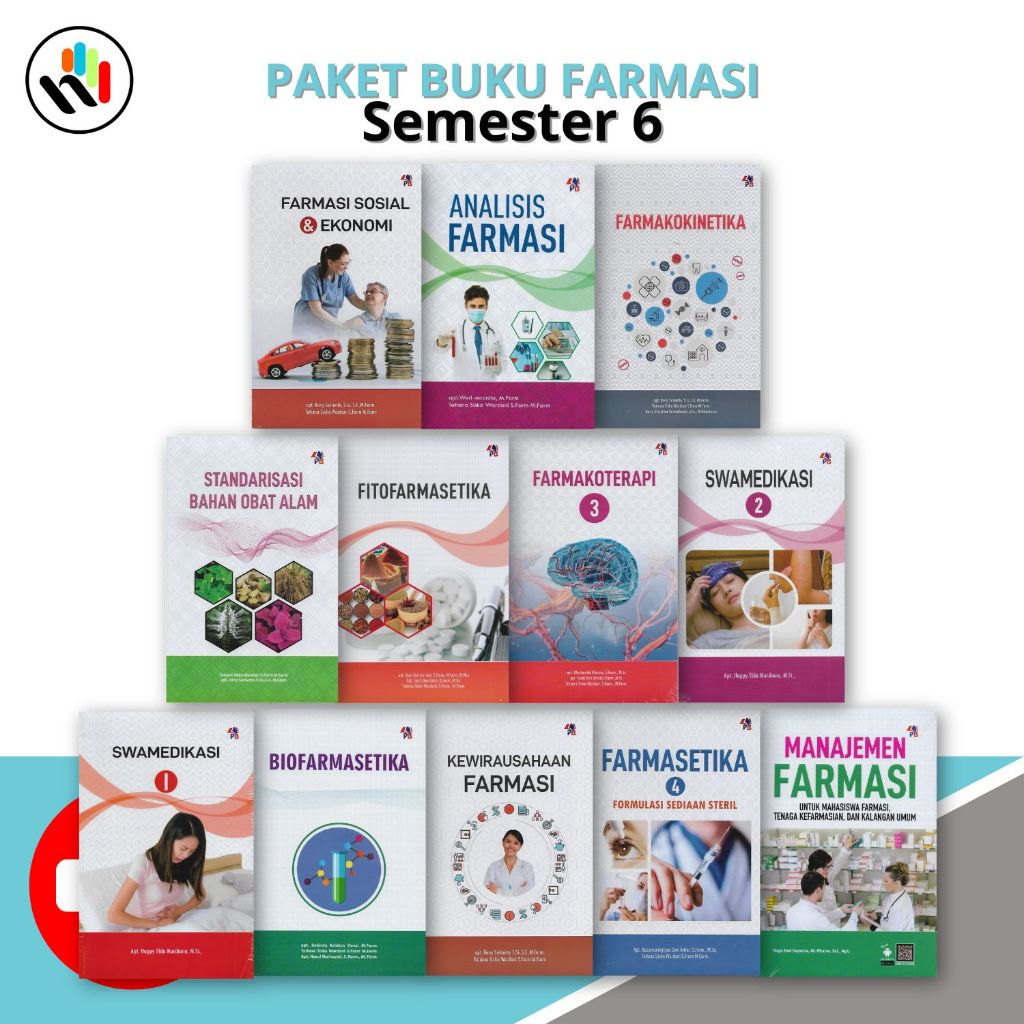 Jual Buku Paket Farmasi Semester 6 : Farmasetika 4,Swamedikasi 1, Farmasi Sosial & Ekonomi ...