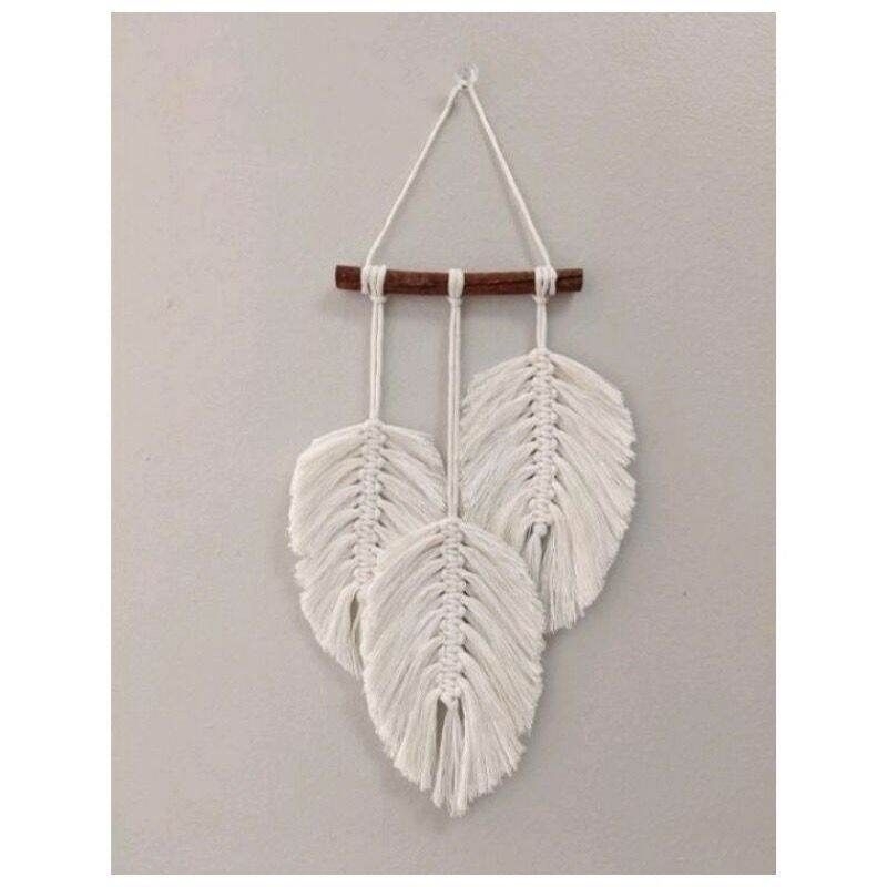 Jual (Ready Stok) Hiasan Dinding Macrame 3 daun broken white | Shopee ...