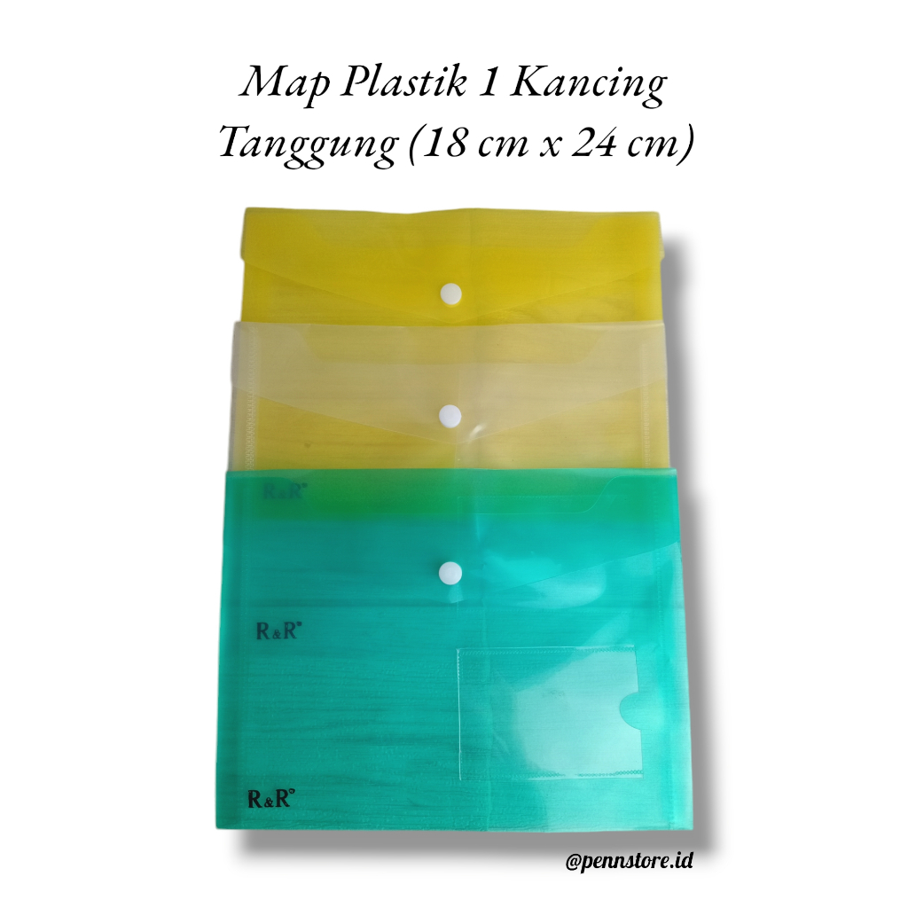Jual Map Plastik 1 Kancing ukuran setengah folio / seukuran buku tulis ...