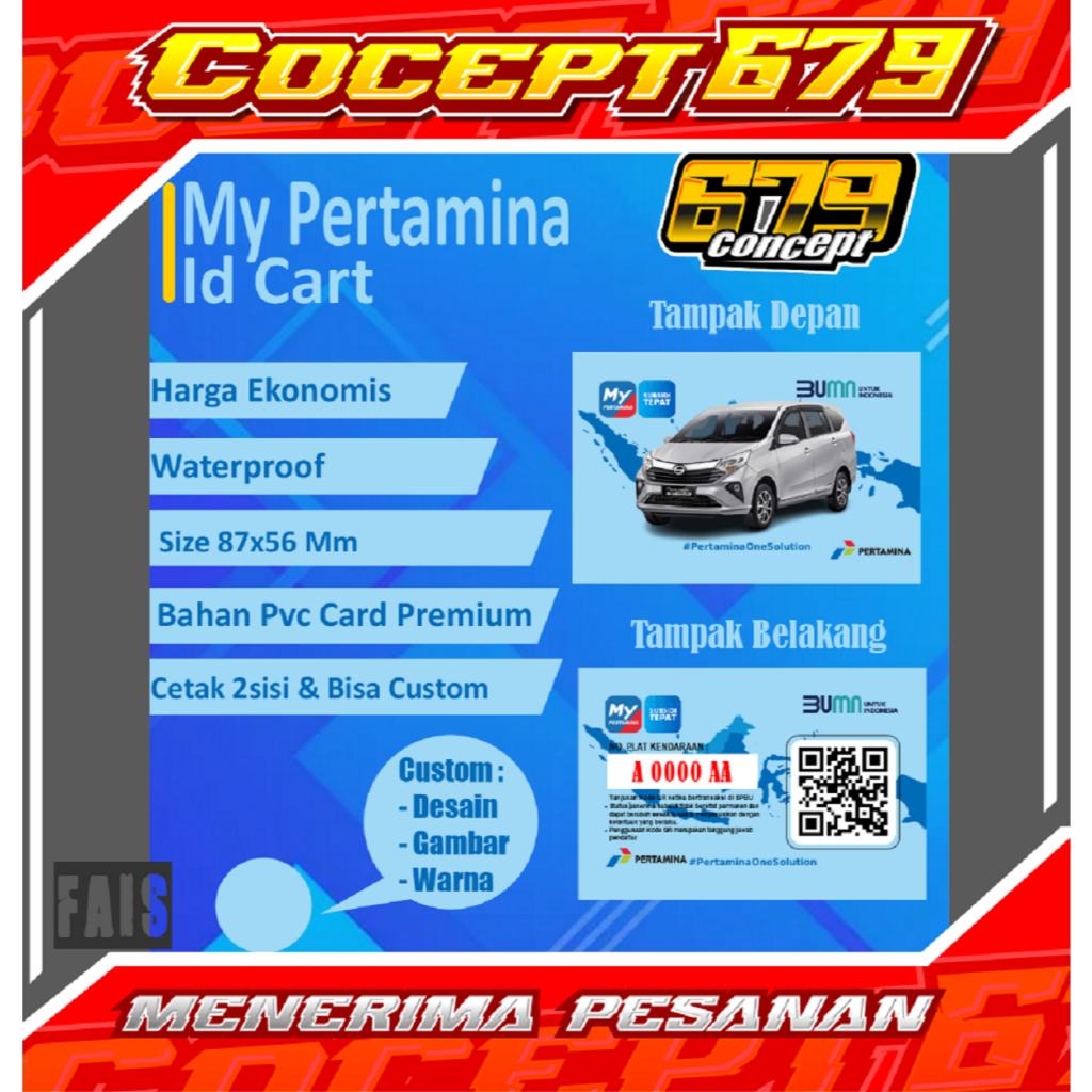 Jual Kartu ID Card - Kartu Barcode My Perta - Bahan PVC - Bebas Request ...