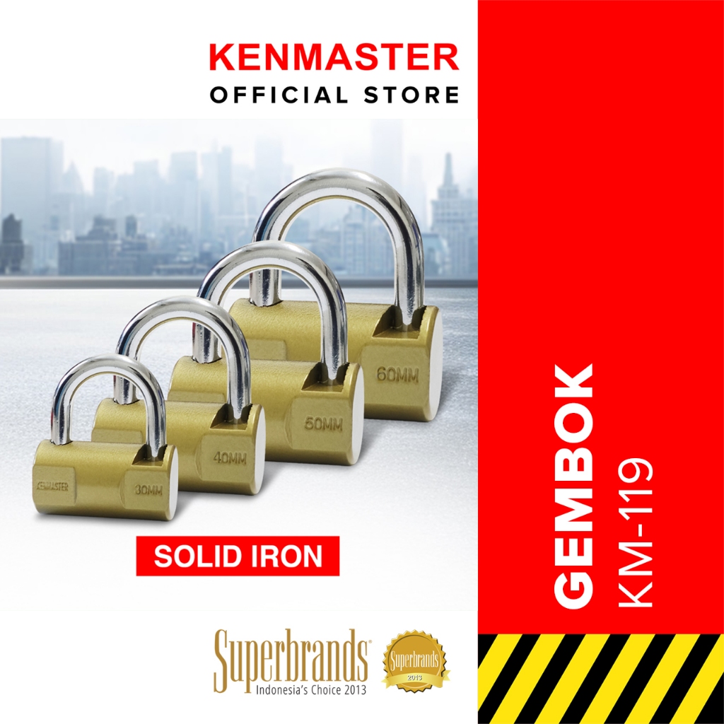 Jual Kenmaster Gembok Hammer KM-119 / Gembok Anti Maling / Gembok Pagar ...