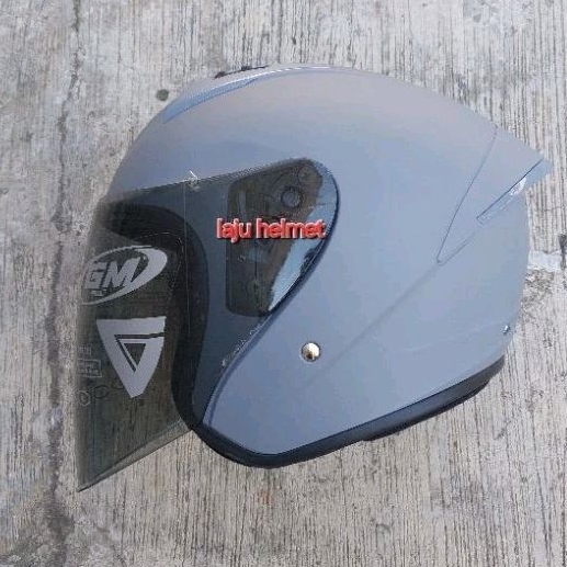 Jual helm GM G1 Elite solid Dim grey doff GM G1 original half face ...