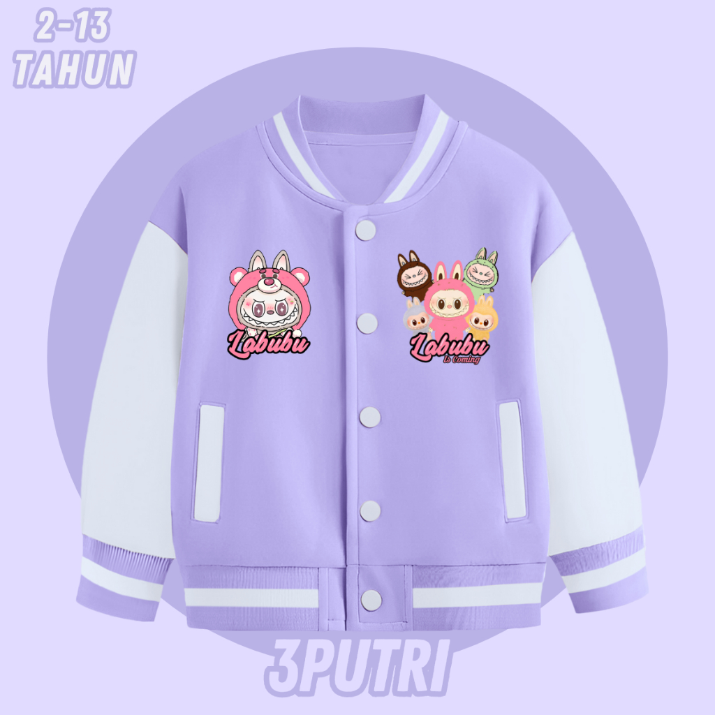 Jual Jaket Labubu Anak Usia 2-13 Tahun Jacket Baseball Anak Cewek ...