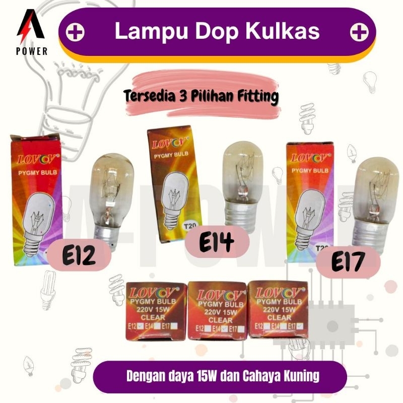 Jual Lampu Dop Kulkas 15W (Kuning) | Shopee Indonesia
