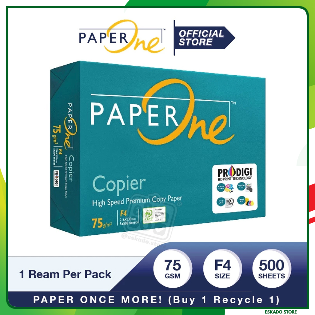 Jual Kertas HVS Paper One / Kertas Fotocopy F4 75 Gsm (1 Ream = 500 ...