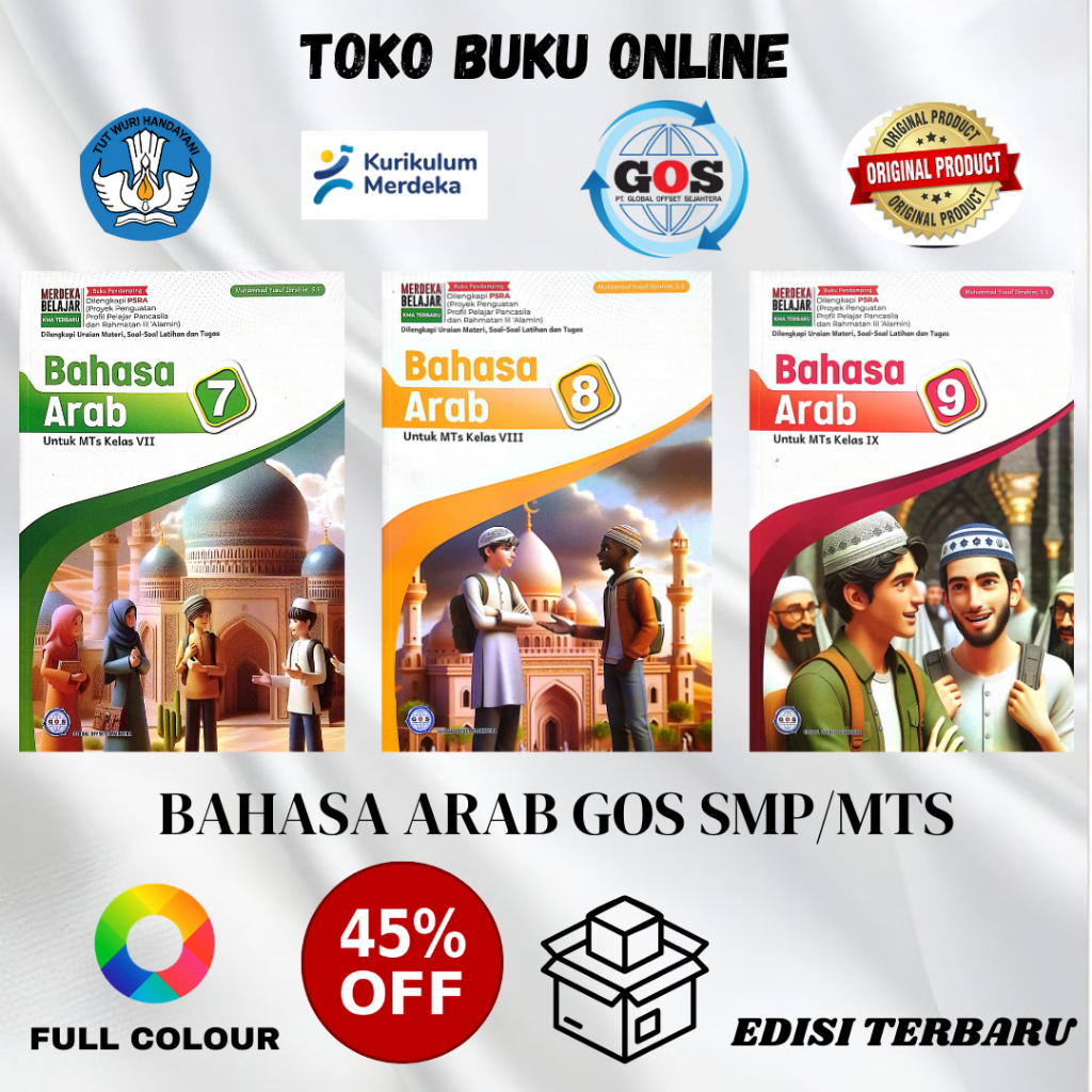 Jual Buku Siswa Pendamping BAHASA ARAB KMA 450 GOS ( Global Offset Sejahtera ) Kelas 7,8,9, SMP ...
