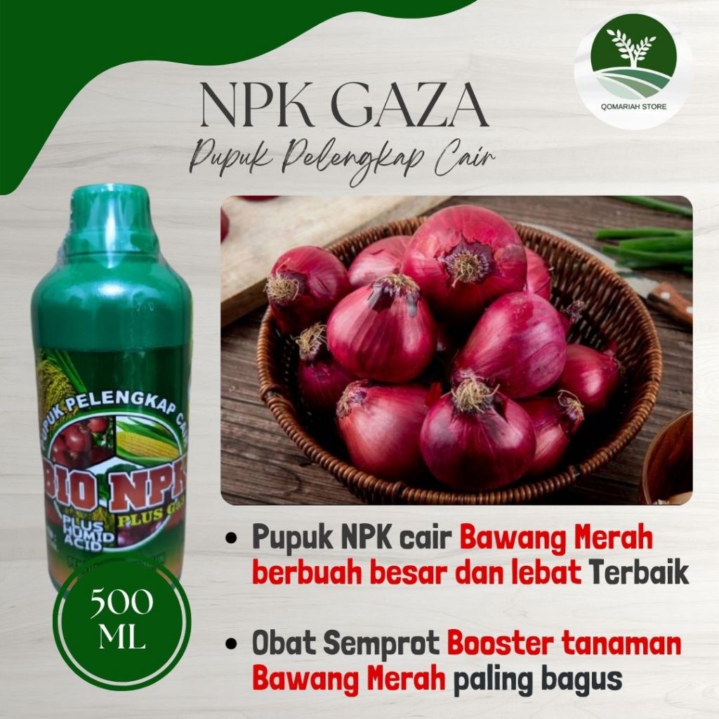 Jual pupuk organik pelebat bawang merah terbaik - NPK GAZA 500ML - Obat semprot penyubur umbi ...