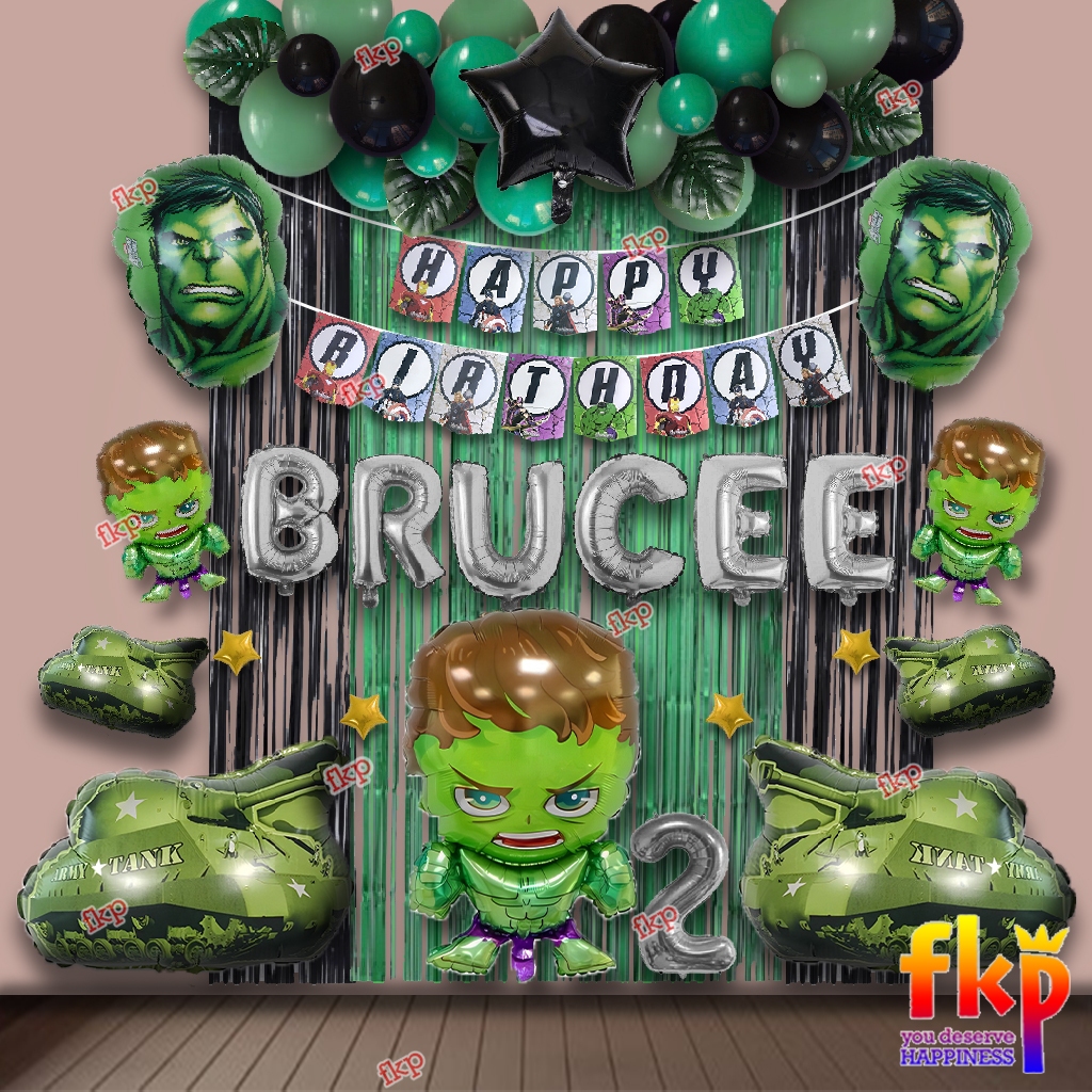 Jual Fun Kids Party Set Dekorasi Balon Hulk / dekorasi Ultah tema Hulk ...
