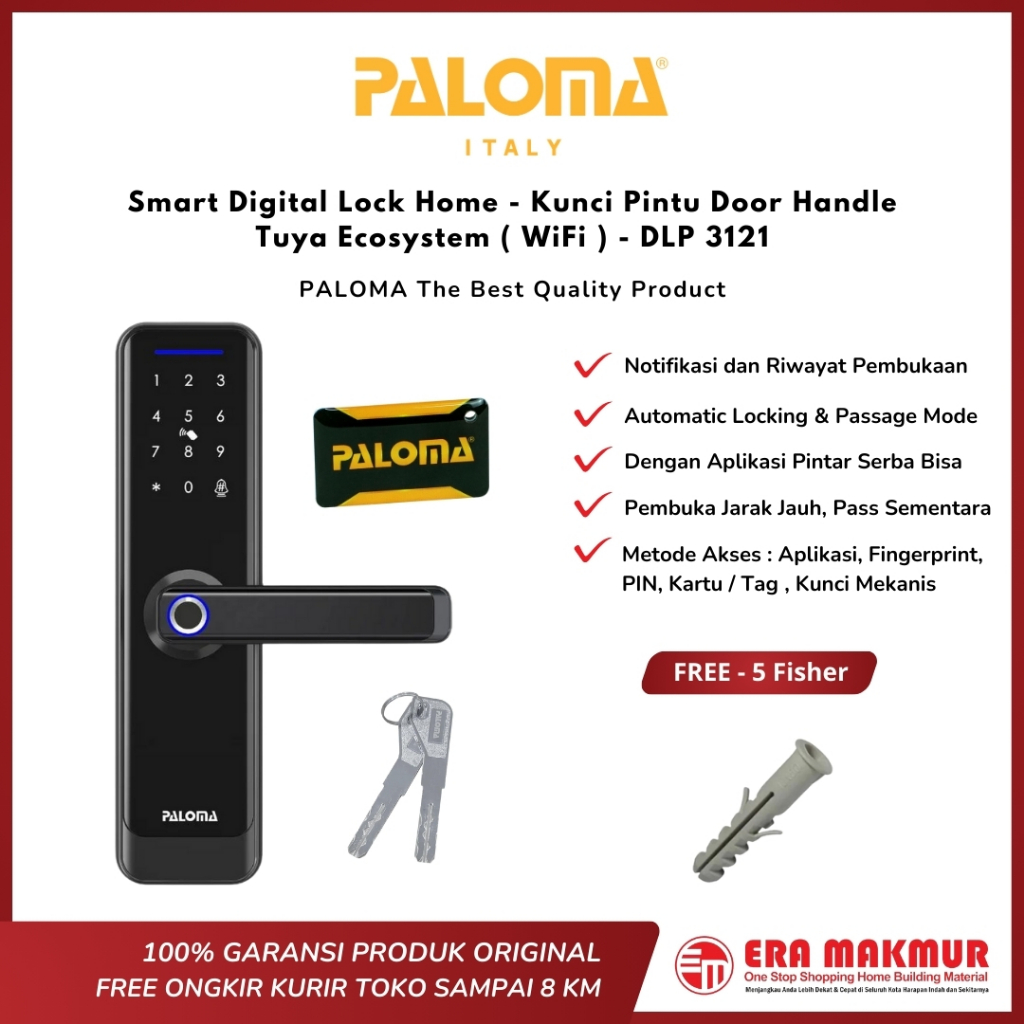 Jual PALOMA - Smart Digital Lock Home - Kunci Pintu Door Handle - Tuya ...