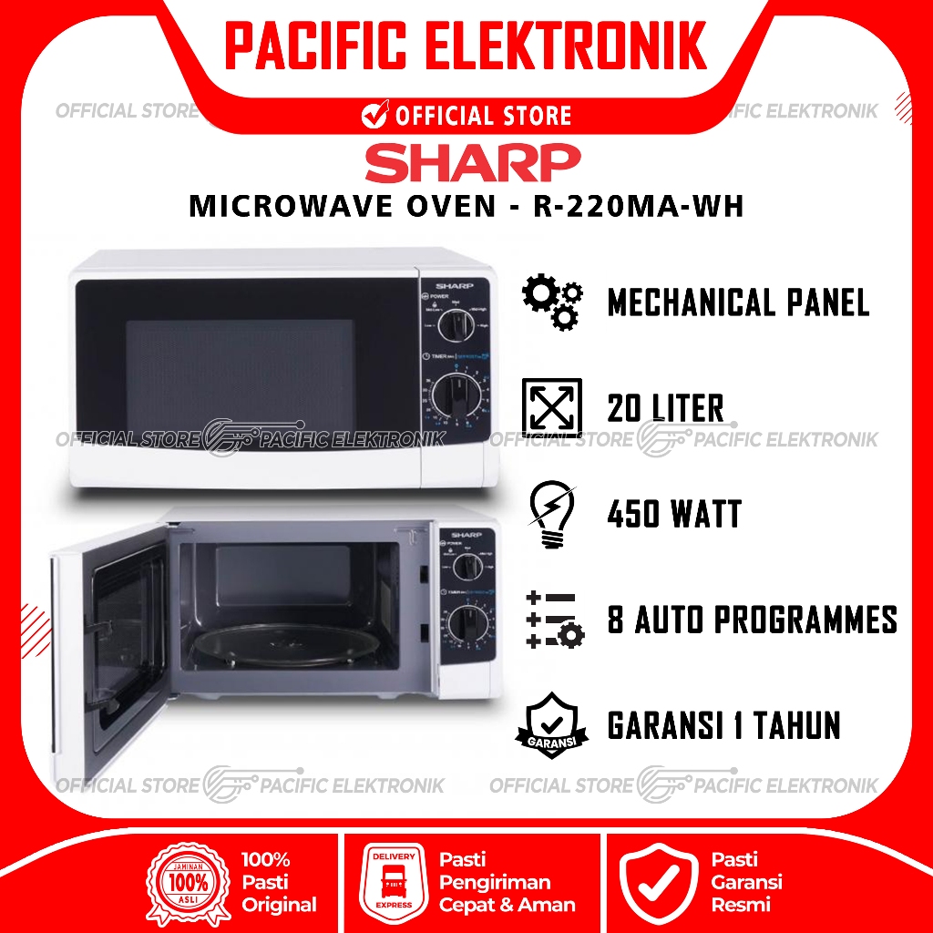 Jual Microwave Sharp 20 Liter R-220MA-WH / R220MAWH / R220MA | Shopee ...